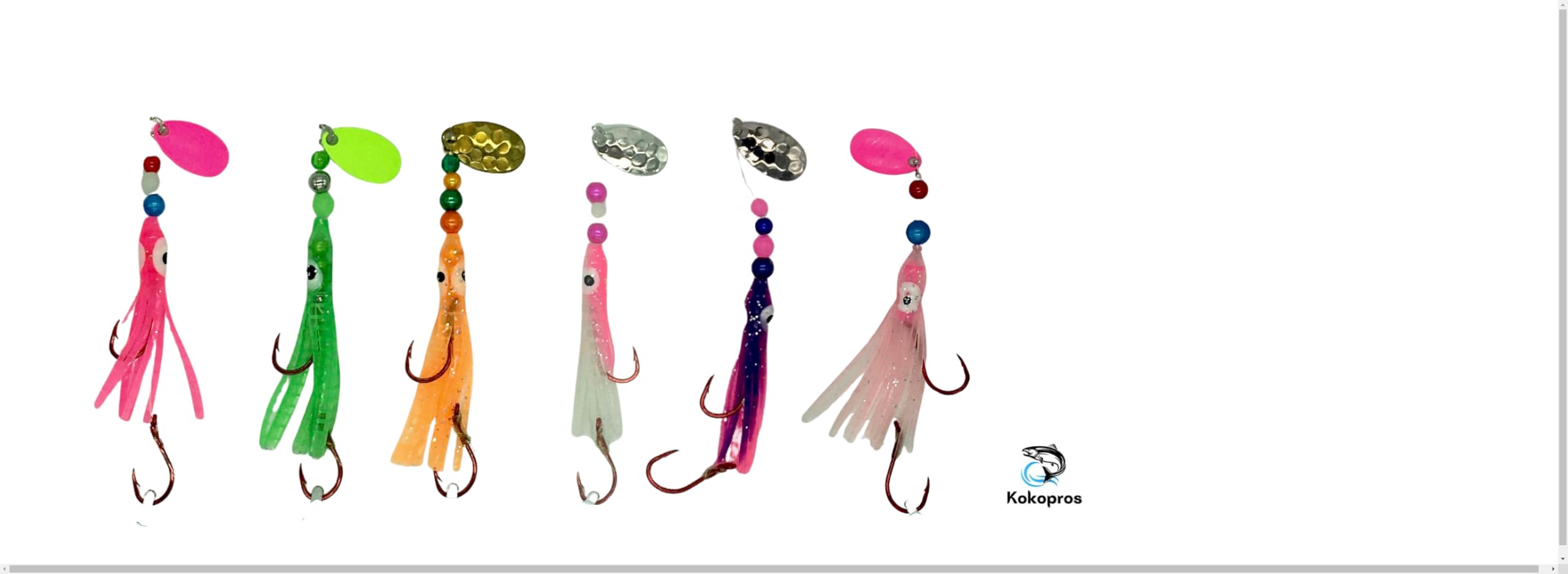 KOKOPROS Kokanee Fishing Hoochies - 10 Pack