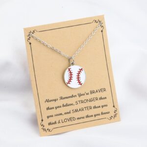 FUSTMW Baseball and Baseball Bat Cross Necklace Baseball Lovers Jewelry Gifts for Baseball Moms Baseball Player Gifts (silver)