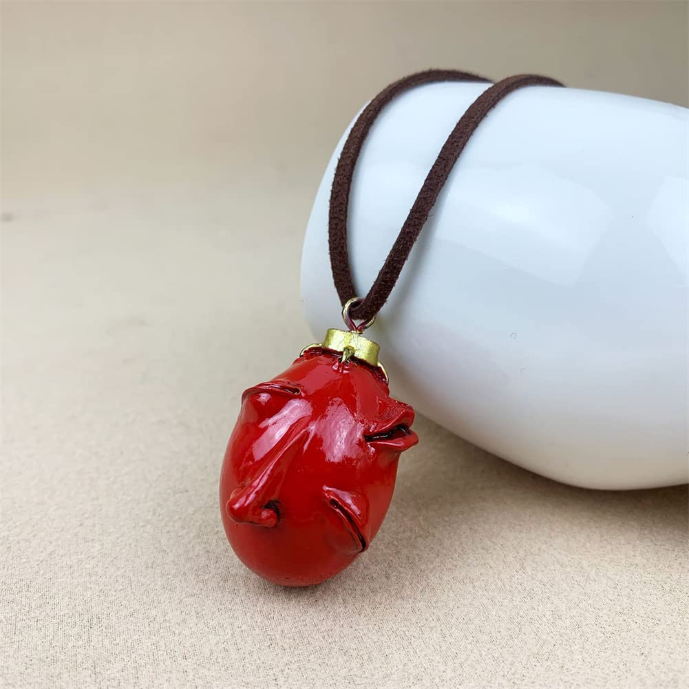 LUFOYOU Crimson Behelit Necklace Pendant,1997 Guts The Egg Of King Keychain Cosplayer Prop Gift for Men Women