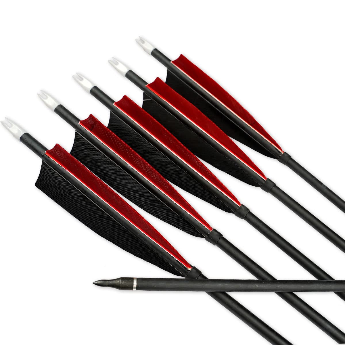 PMZ Archery 31" Mix Carbon Arrow 6pcs 12pcs for Hunting Recurve Bow(12pcs,Without Stickers)