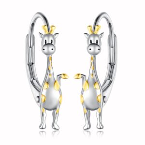 giraffe earrings for women 925 sterling silver giraffe earrings cute animal giraffe jewelry for women giraffe gifts for women