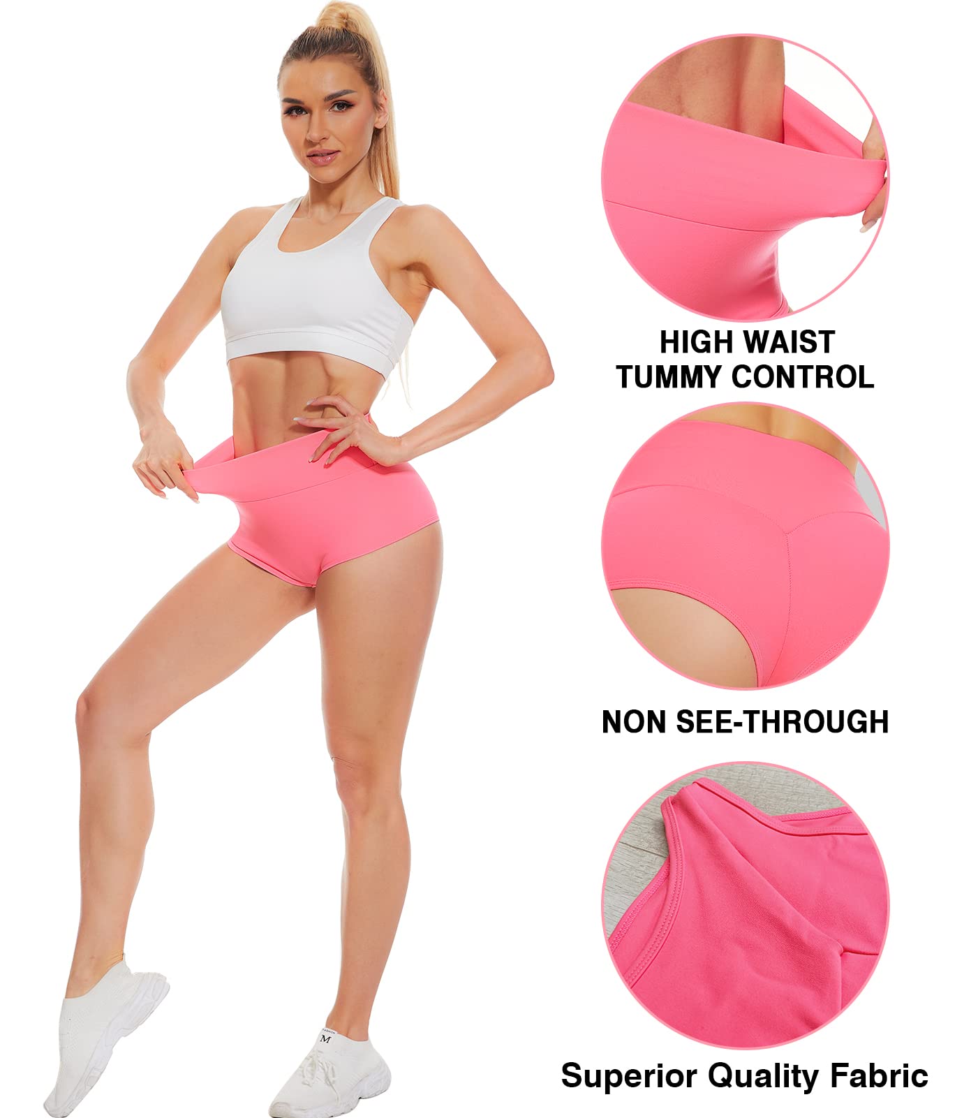 High Waist Yoga Booty Shorts Women's Butt Lift Leggings Workout Tummy Control Dance Rave Hot Pants