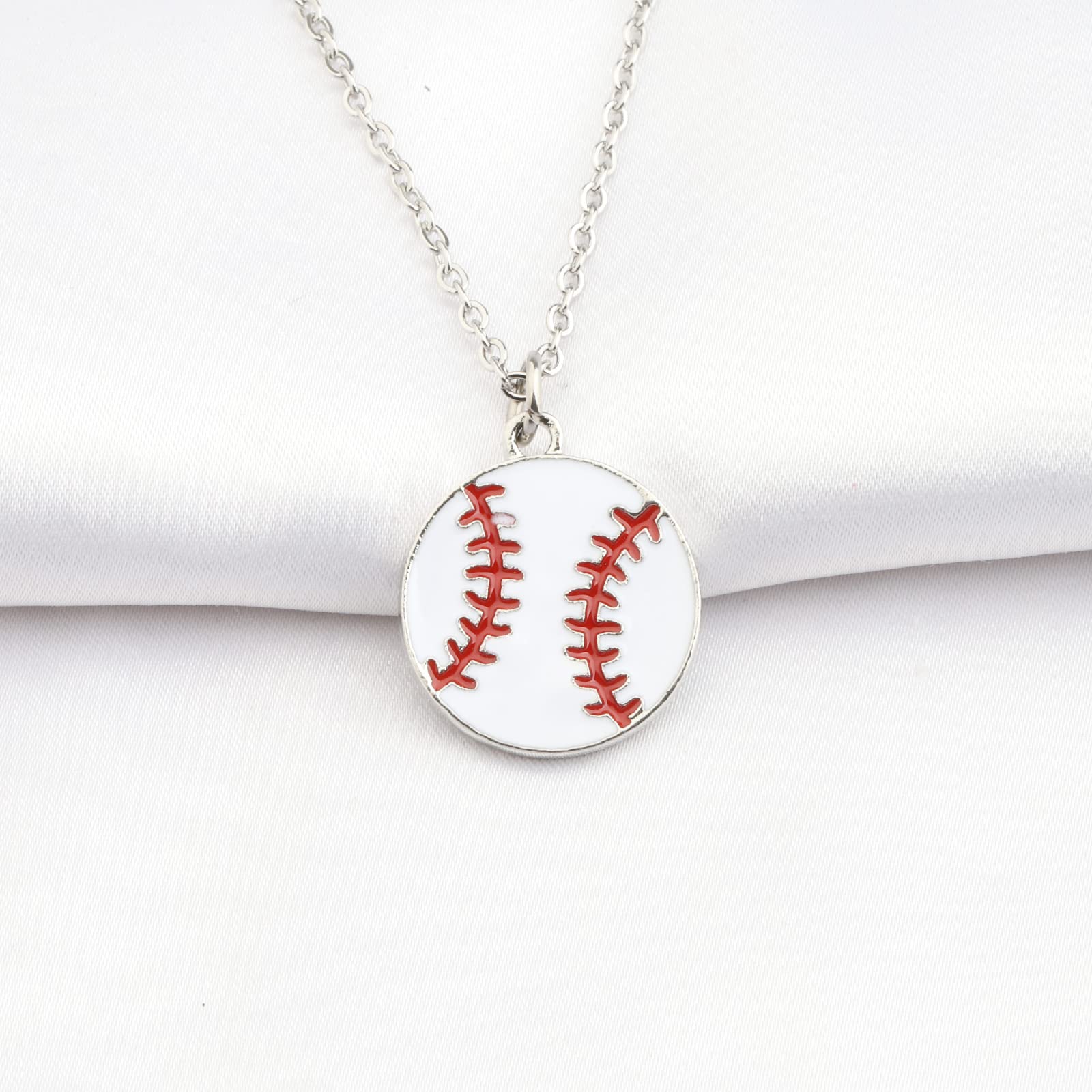 FUSTMW Baseball and Baseball Bat Cross Necklace Baseball Lovers Jewelry Gifts for Baseball Moms Baseball Player Gifts (silver)