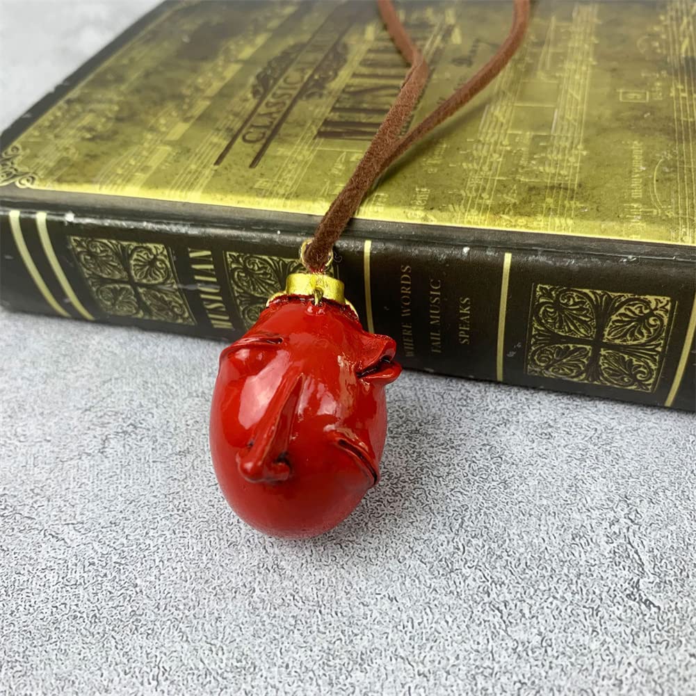 LUFOYOU Crimson Behelit Necklace Pendant,1997 Guts The Egg Of King Keychain Cosplayer Prop Gift for Men Women