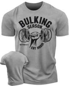 bulking season gym shirt, motivational workout t-shirts (xl, bulking season v2 grey)