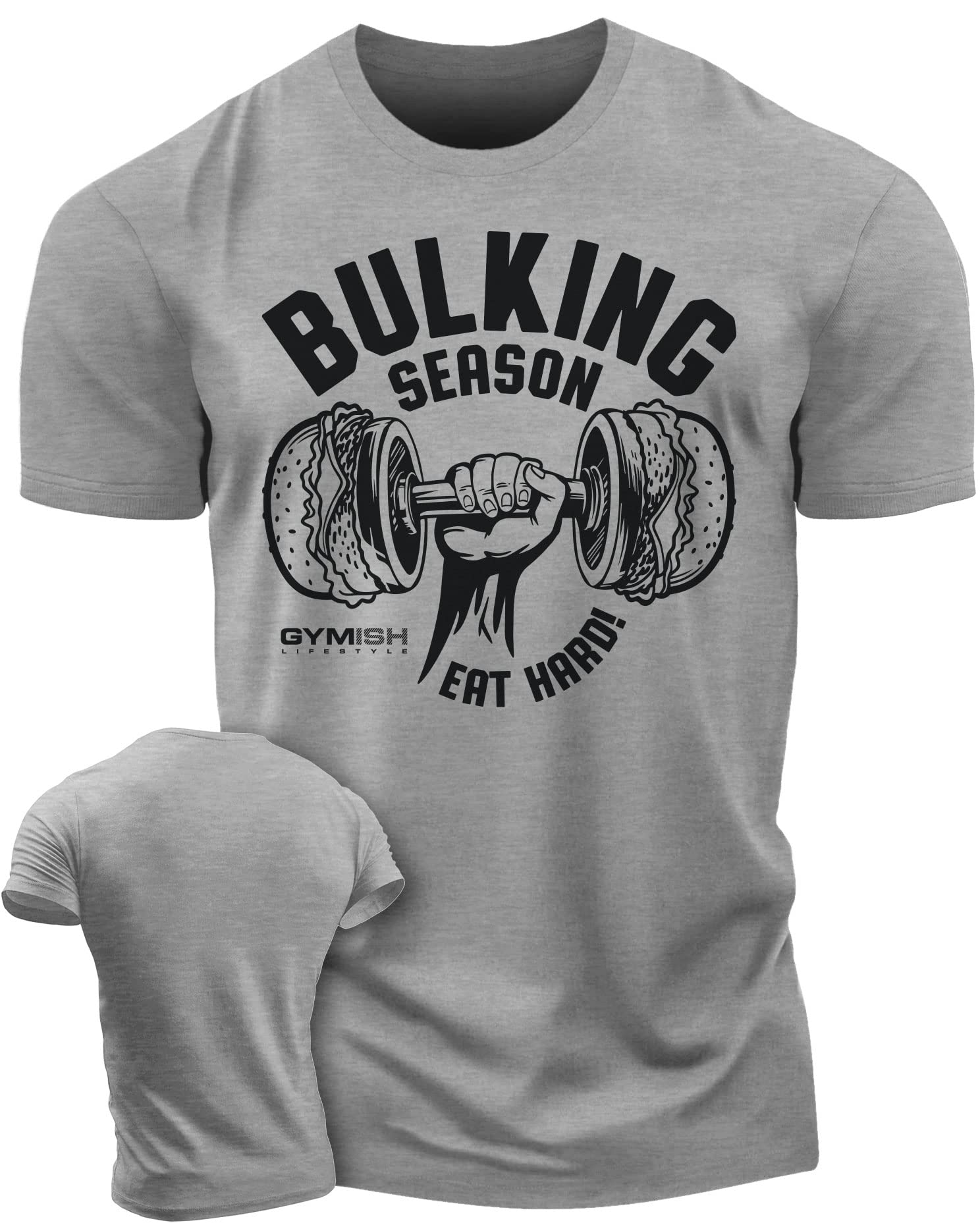 Bulking Season Gym Shirt, Motivational Workout T-Shirts (XL, Bulking Season V2 Grey)