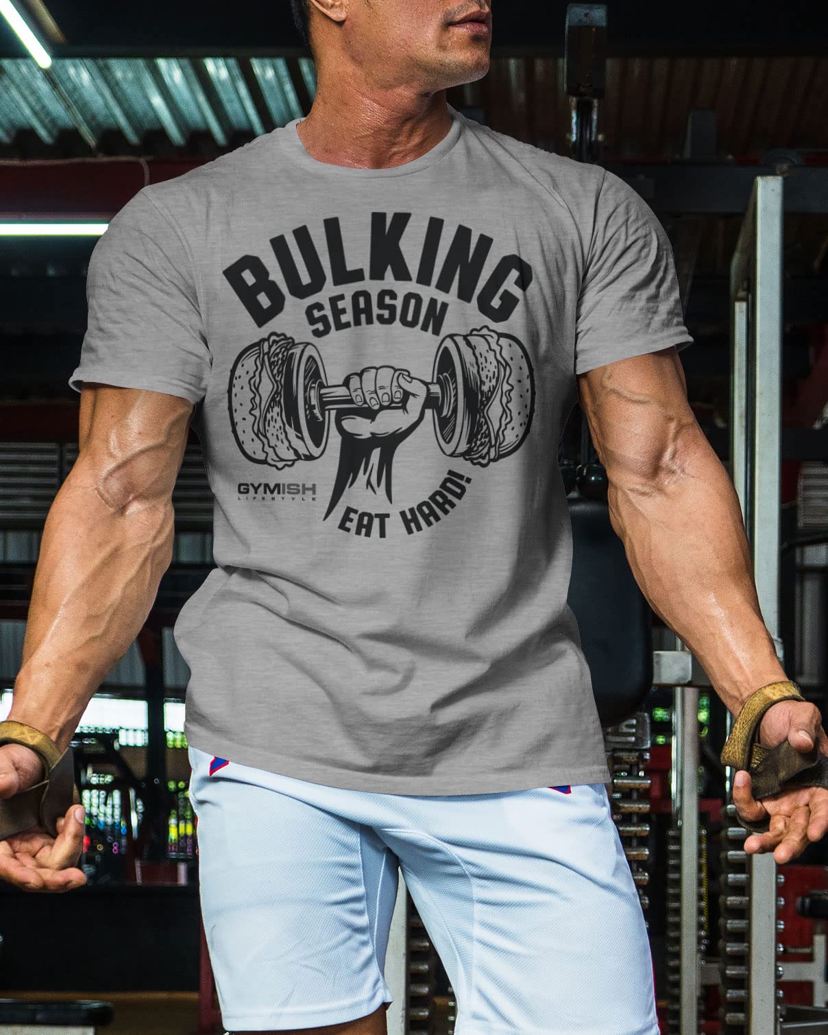 Bulking Season Gym Shirt, Motivational Workout T-Shirts (XL, Bulking Season V2 Grey)