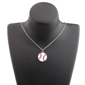 FUSTMW Baseball and Baseball Bat Cross Necklace Baseball Lovers Jewelry Gifts for Baseball Moms Baseball Player Gifts (silver)