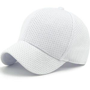 loneshark dry fit structured short bill caps for men sun protection short brim hats for men summer mesh short bill caps for women short brim cap small size full mesh breathable short brim cap white