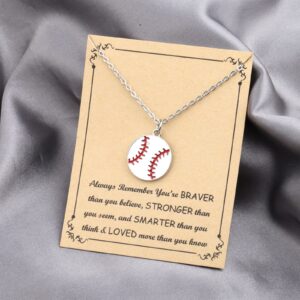 FUSTMW Baseball and Baseball Bat Cross Necklace Baseball Lovers Jewelry Gifts for Baseball Moms Baseball Player Gifts (silver)