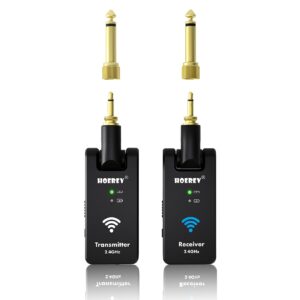 hoerev 2.4ghz wireless transmitter receiver for electric guitar with rechargeable lithium battery