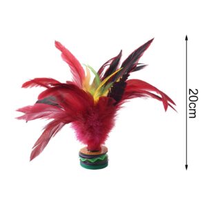 Altsuceser 4 PCS Colorful Kick Shuttlecock Chinese Jianzi, Feathers Chinese Shuttlecock Foot Sports Outdoor Toy Game Multicolor