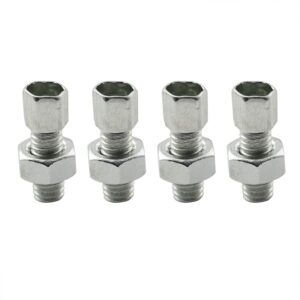 pzrt 4pcs brake caliper barrel adjusters 6mm bicycle brake parts silver barrel adjuster bolt with locknut