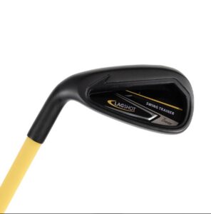 lag shot golf junior 7 iron for 6 to 8 year olds youth swing trainer (left handed) - add distance & accuracy to all your drives. golf digest editors' choice “best swing trainer” 2022 & 2023!