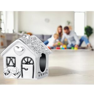 NARTGO Home Family House Charm Compatible with Pandora Charms Bracelets