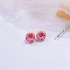 Sweet Donut Stud Earrings Resin Donuts Cake Food Simulate Earrings for Women Jwelry-Resin 1