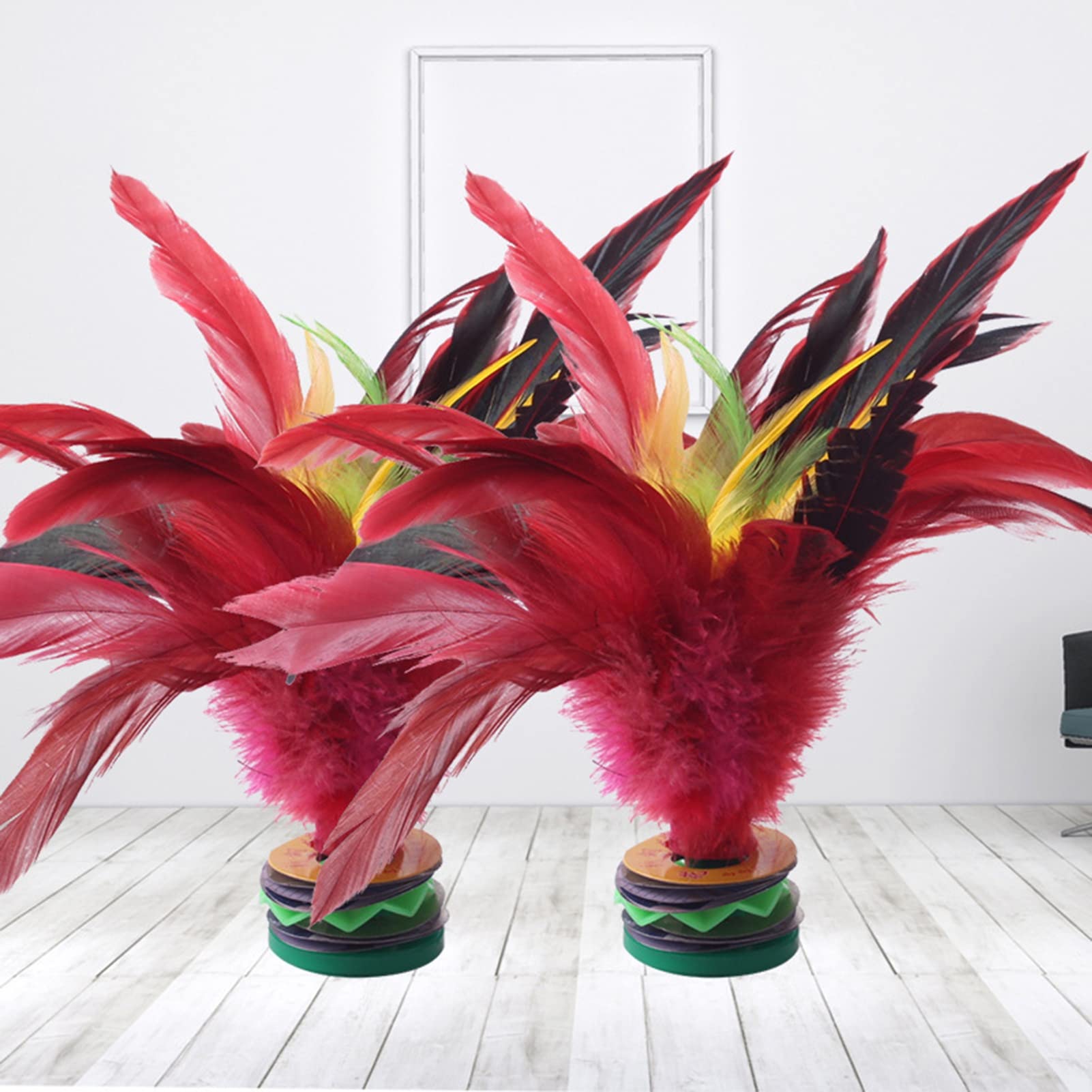 Altsuceser 4 PCS Colorful Kick Shuttlecock Chinese Jianzi, Feathers Chinese Shuttlecock Foot Sports Outdoor Toy Game Multicolor