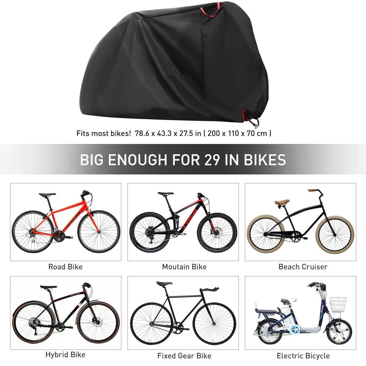 Waterproof Bike Protective Cover Outdoor Bicycle Storage Cloth Dustproof Sheld for Mountain Road Bike