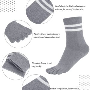 Zhanmai 6 Pairs Women Toe Socks Cotton Five Toe Socks for Running Toe Separator Socks Breathable Athletic Sock for Women Men (Multicolor)