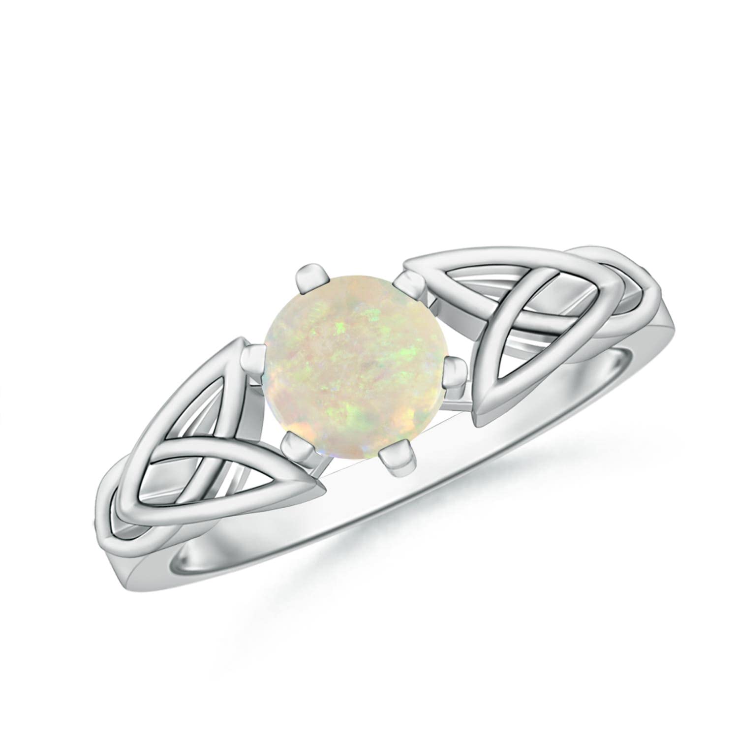 Angara Natural 0.5 Ct Opal Knot Ring for Women in Sterling Silver (Grade-AAA | Size-6mm) | October Birthstone, Birthday, Engagement, Anniversary Jewelry Gift For Women