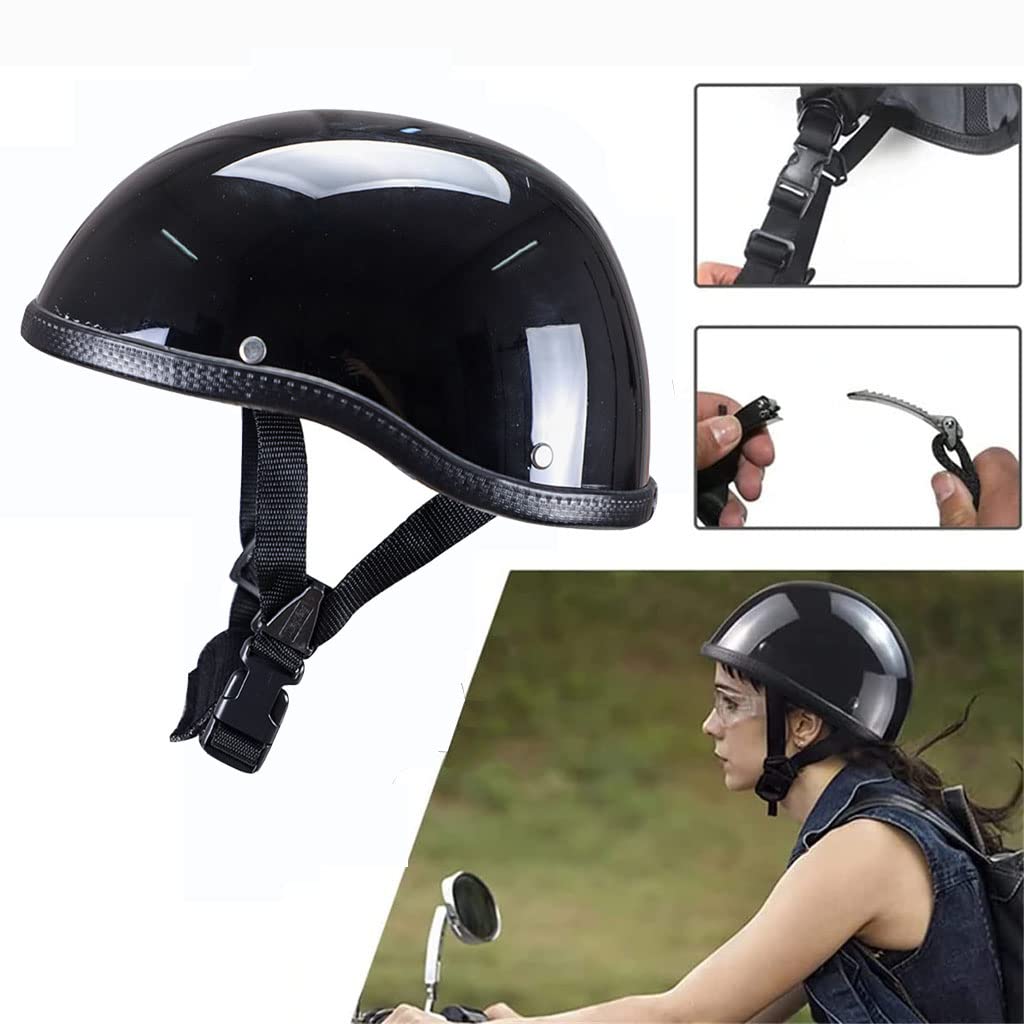 Retro Half Helmet Motorcycle Commute Electric Scooter Helmet ABS Material Baseball Cap Open Face Helmet Classic Chopper Helmet for Men Women,DOT Certified,Cruiser Moped Vespa Helmet-C-Large