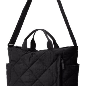 Women Quilted Tote Bag Puffer Hobo Handbag Lightweight Padding Shoulder Bag Nylon Padded Crossbody Purse Black One Size