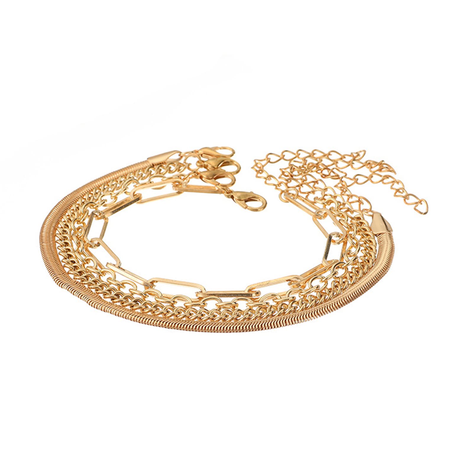 ANYILVTULI Gold Chain Bracelets for Women Snakebone Bracelets Simple Bracelets