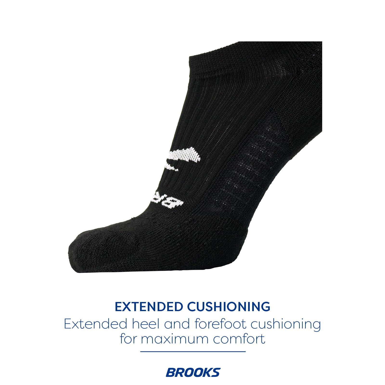 Brooks Ghost Quarter Socks I Performance Running Cushioned Socks with Arch Support for Men & Women - Black - Large