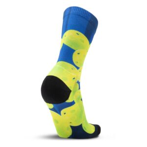 TribeStores Crew Pickleball Socks - Moisture-Wicking Men's Athletic Socks for Pickleball, Tennis, Running, Workout, Hiking, Cycling - Poly Nylon Blue Tube Socks for Men and Women (Small - Medium)