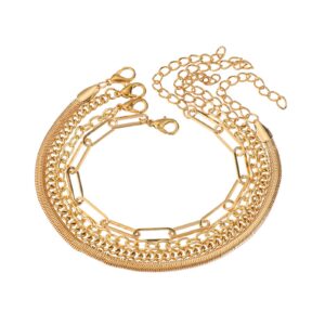 ANYILVTULI Gold Chain Bracelets for Women Snakebone Bracelets Simple Bracelets