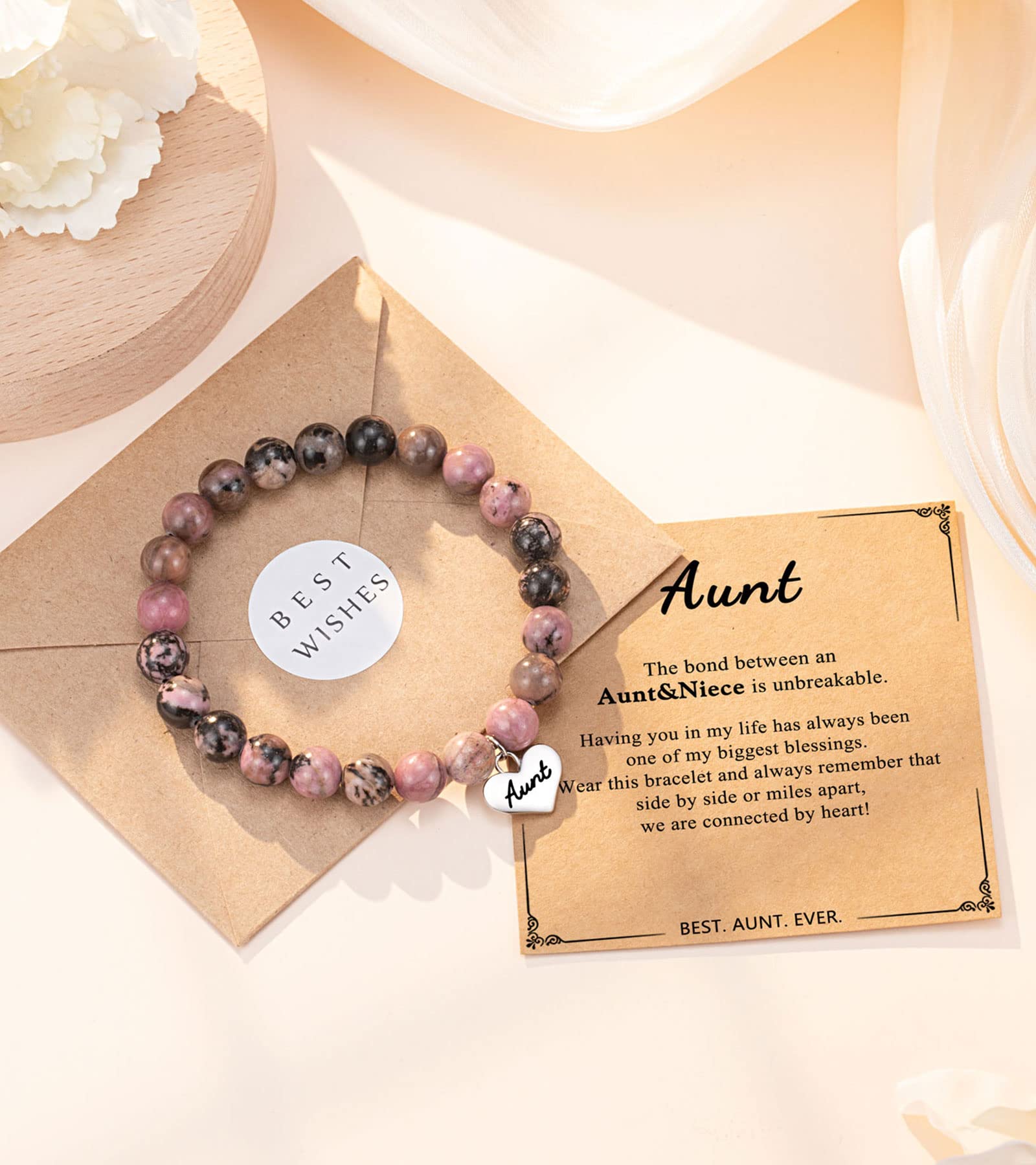 DiRikiss Mothers Day Gifts for Aunt from Niece Best Aunt Ever Gifts Birthday Christmas Valentines' Day Gifts for Aunt Auntie Bracelet