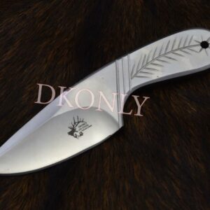 DKONLY-BLADES USA: 6.3" Custom Designed Hand-forged D2 Steel Hunting Blank Blade/Skinner Knife (i1x) (Handle Style: Flower)