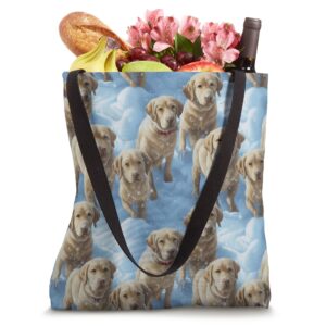 Cute Yellow Labrador Enchanted Winter Forrest Snow Tote Bag