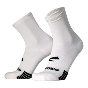 brooks ghost lite crew socks i performance running, comfort fit with arch support for men & women (2-pack set) - white - large