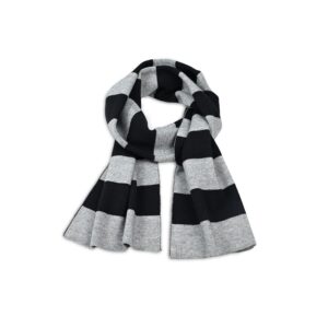 gru costume scarf, winter cashmere feel knit scarf for men women classic black gray striped scarves fall lightweight long scarf soft shawl for halloween christmas costume father gifts (grey & black)