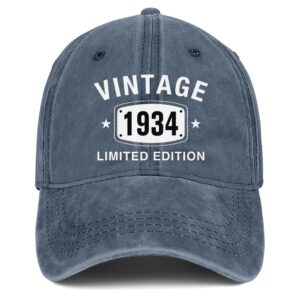 90th birthday gifts for men women hats vintage 1934 baseball cap gift ideas blue