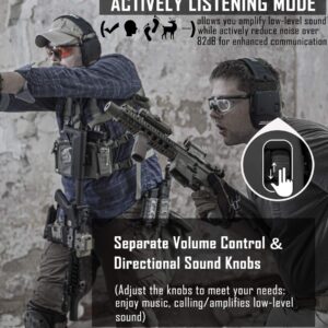 PROHEAR 030 Bluetooth 5.0 Electronic Shooting Muffs Digital Electronic Shooting Ear Protection Muffs with GEP02 Gel Ear Pads