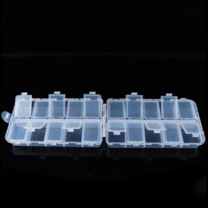 2 Pcs Fishing Tackle Storage Box Organizer, 20 Compartments Tackle Box, Tackle Utility Box for Fishing Home Small Item Storage