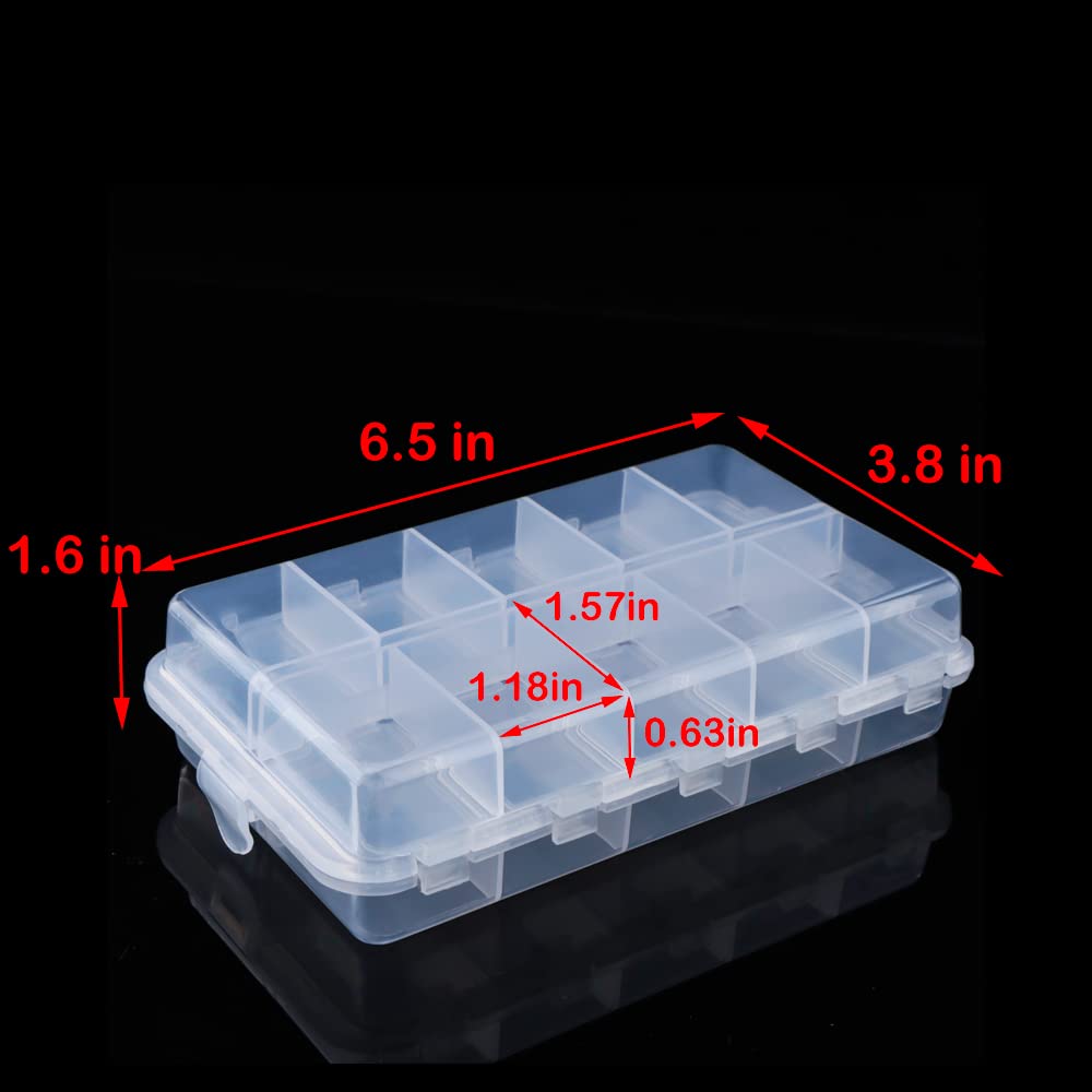 2 Pcs Fishing Tackle Storage Box Organizer, 20 Compartments Tackle Box, Tackle Utility Box for Fishing Home Small Item Storage