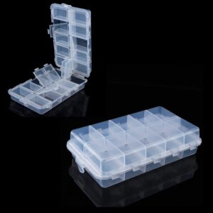 2 pcs fishing tackle storage box organizer, 20 compartments tackle box, tackle utility box for fishing home small item storage