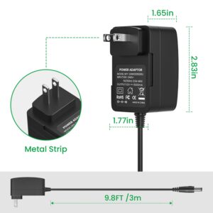 Auspow 12V 1.5A Power Adapter for Yamaha PA130 PA150, 12V 1.5A Power Supply for Yamaha PSR YPG YPT DGX DD EZ Series Keyboard (9.8 Ft Long Cord)