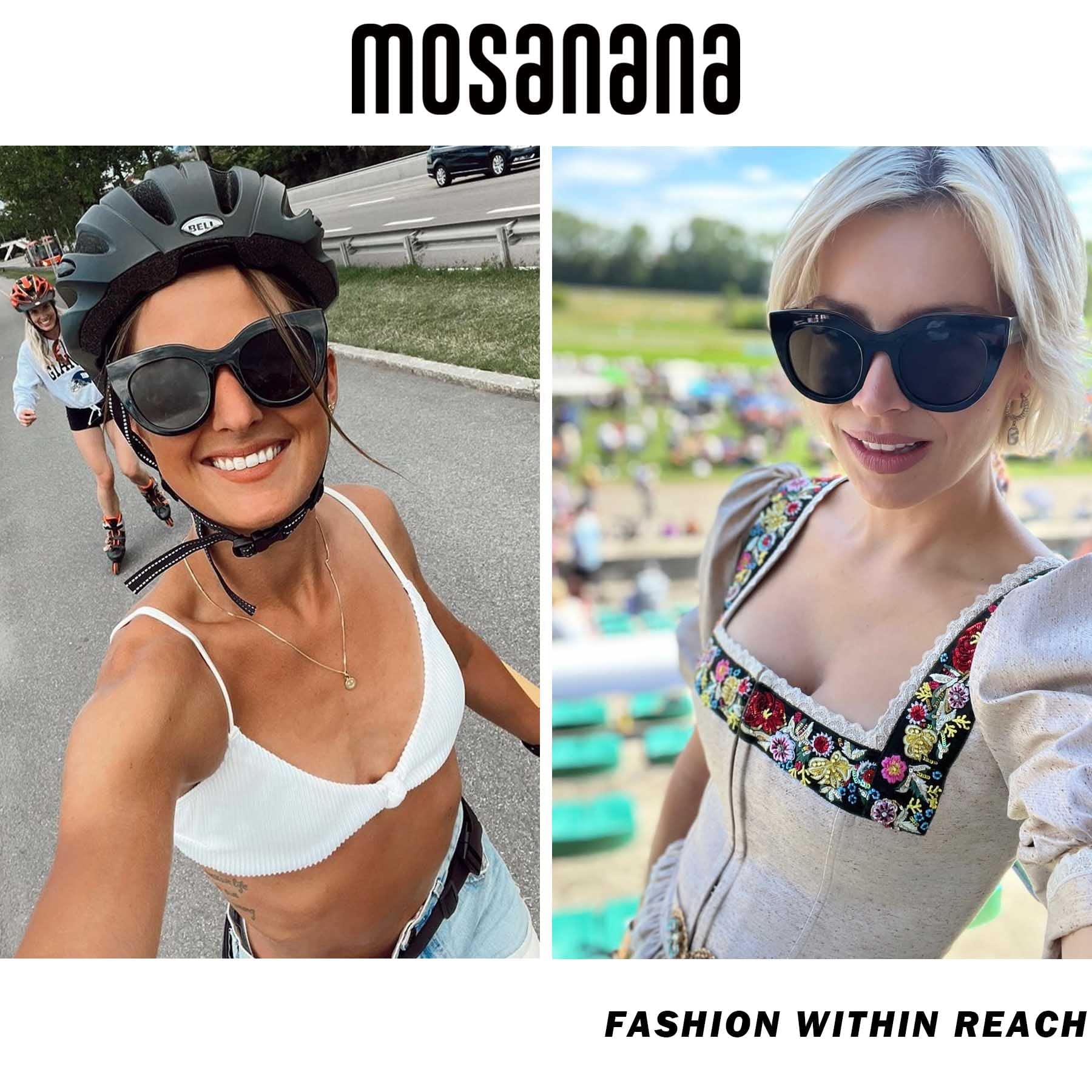 mosanana Oversized Round Cat Eye Sunglasses for Women Trendy Black Big Large Cool Cute Fashion Chunky Funky Stylish Aesthetic Mantis