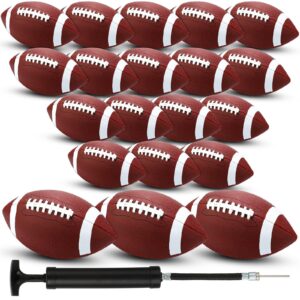 jerify 20 pack composite leather footballs bulk official size 6 footballs inflatable football with pump indoor outdoor footballs bulk water footballs for kids adults training and recreational play