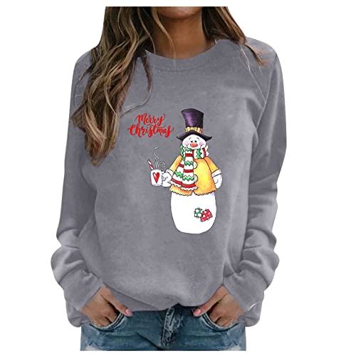 JJHAEVDY Women's Ugly Christmas Crewneck Sweatshirt Novelty 3D Graphic Long Sleeve Sweater Shirt