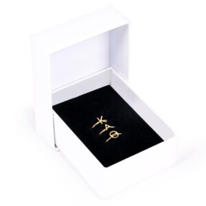 Sorority Shop Kappa Alpha Theta Stacking Ring Set - Adjustable Rings with 18k Gold Plating