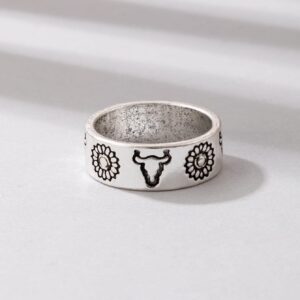 rings for women Cattle & Flower Detail Ring