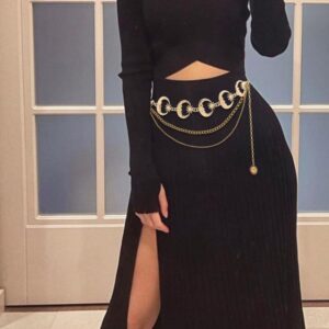 Multilayer Sun Moon Chain Belt Metal Waist Chain Belt Gold Silver Chain Belt for Women Belly Chain Belt Bohemia Body Jewelry