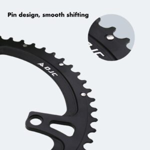 DJC Road Bike Chainring 110BCD 4 Arms Round 2X Chainring Double 52t 36t for Shimano 4700 5800 6800 9000 R7000 R8000 R9100 (Round 52-36T)