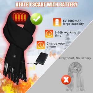 Electric Heated Scarf for Gift Women Men Rechargeable Scarves Shawl Blanket with Battery Neck Heating Pad