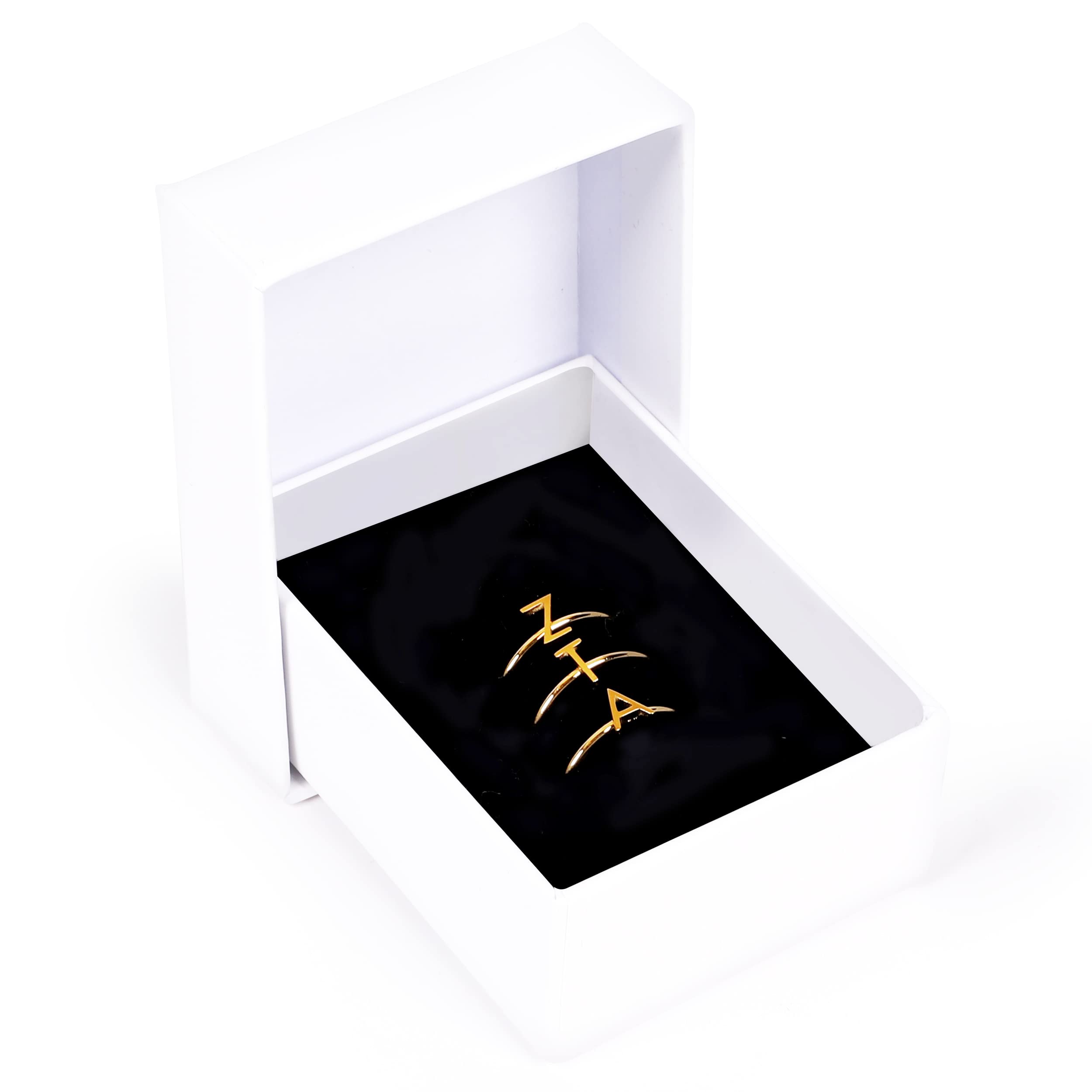 Sorority Shop Zeta Tau Alpha Stacking Ring Set - Adjustable Rings with 18k Gold Plating